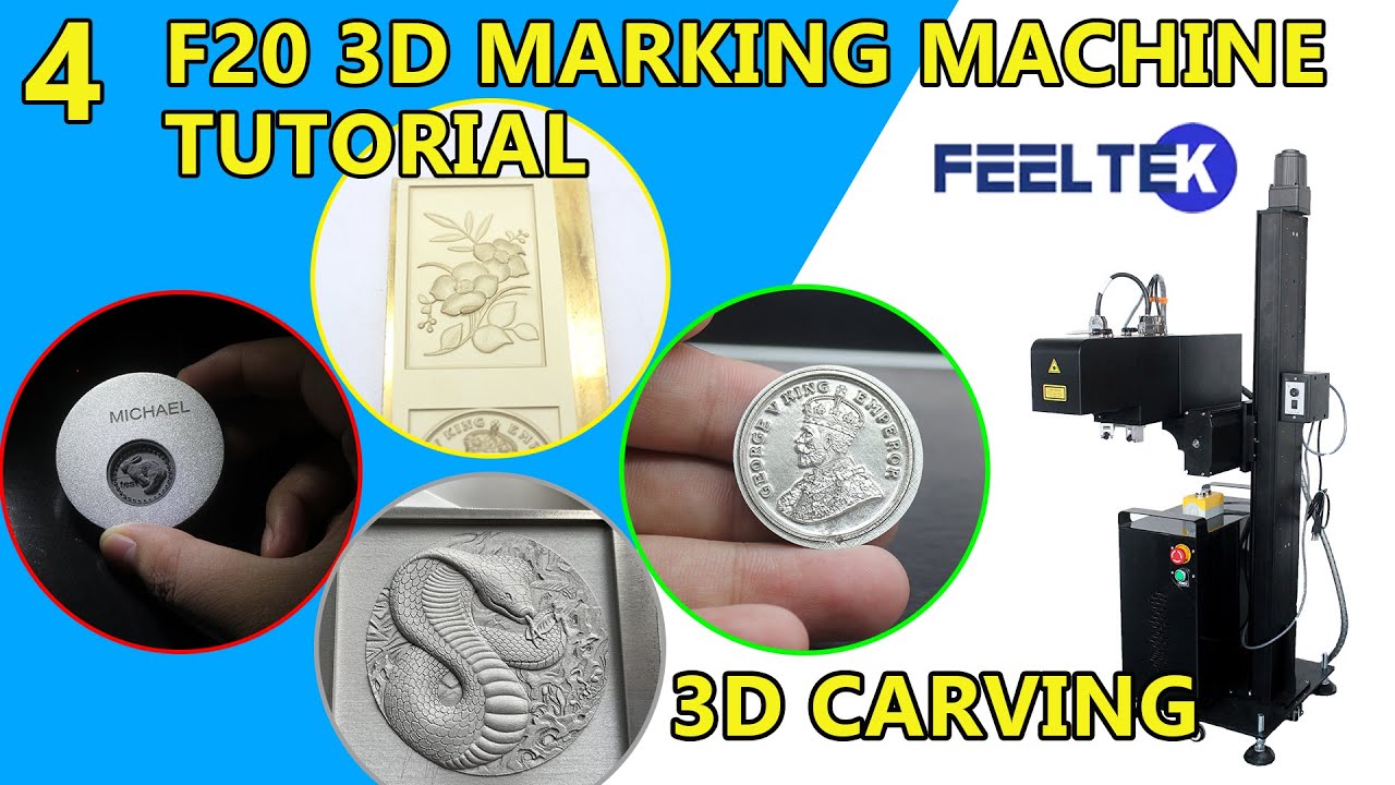HANTENCNC F20 3D marking machine LenMark3Ds software 3D relief tutorial - YouTube