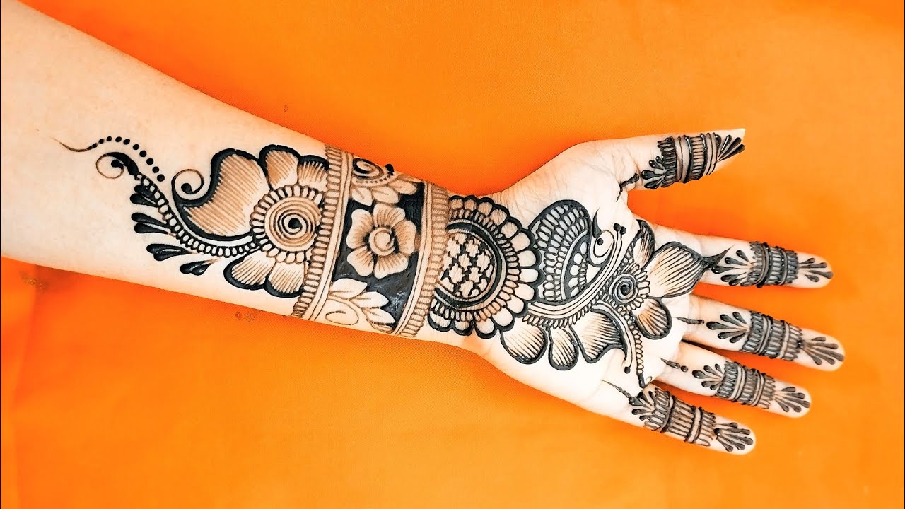 simple shading mehandi design, new stylish mehandi design | arabic ...