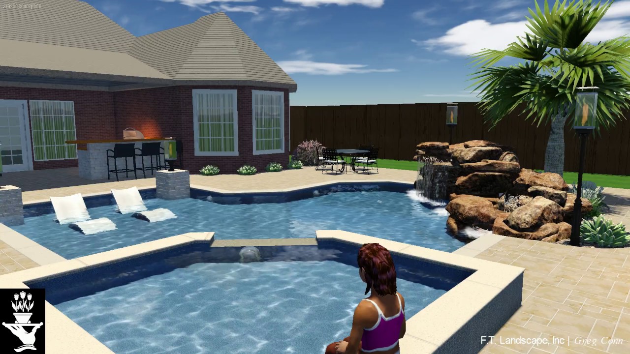 VizTerra - Abraham swimming pool and living area - YouTube