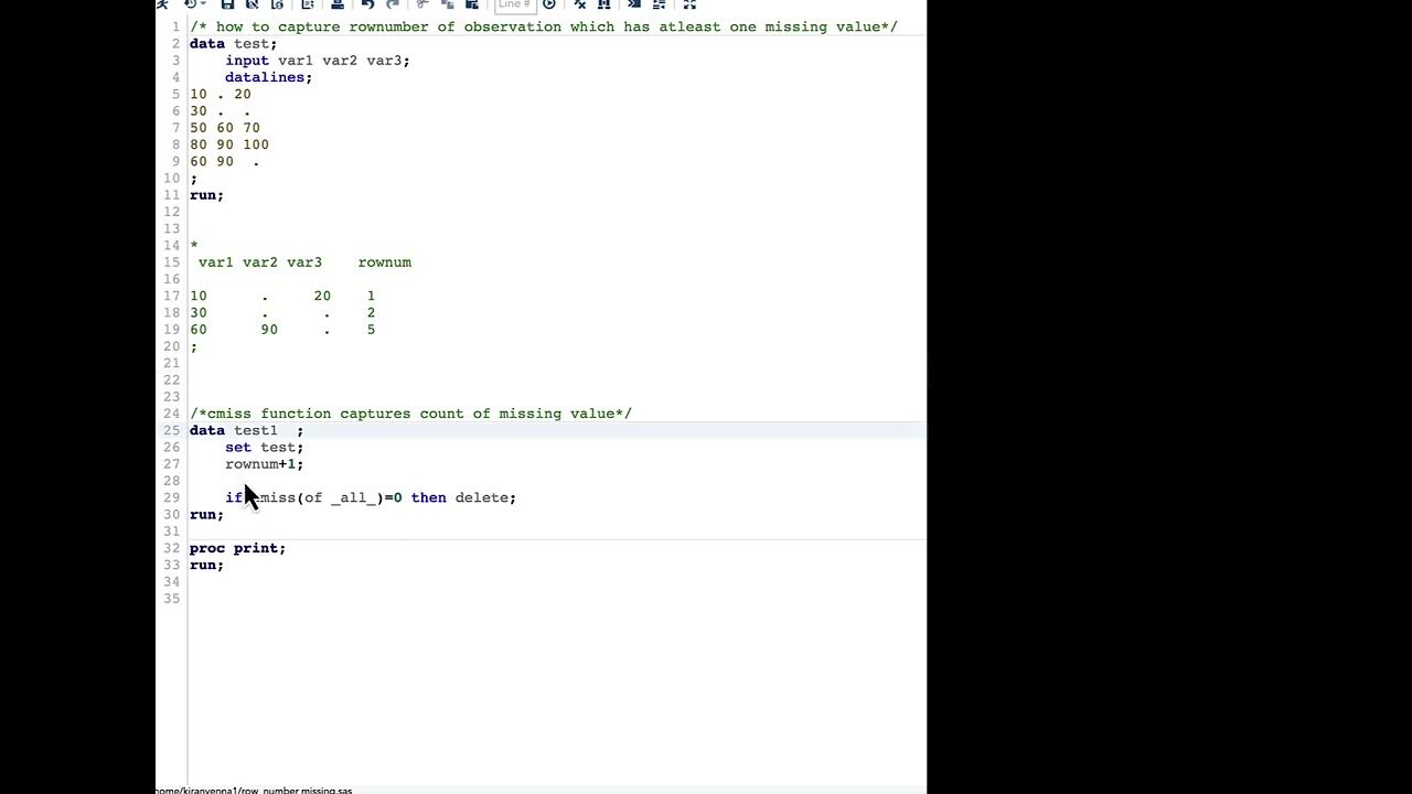 how to capture row number of observation which has at least one missing value #shorts - YouTube