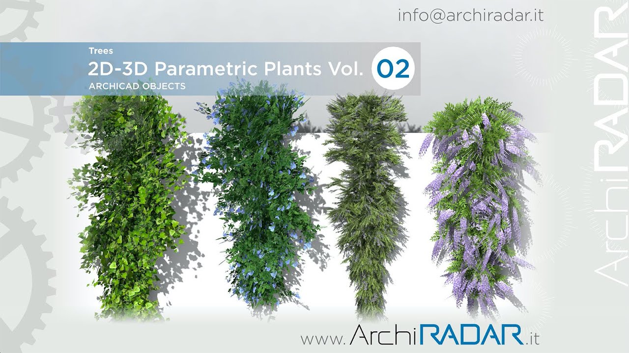 2D 3D Parametric Plants Volume 02 - ARCHICAD Objects - YouTube