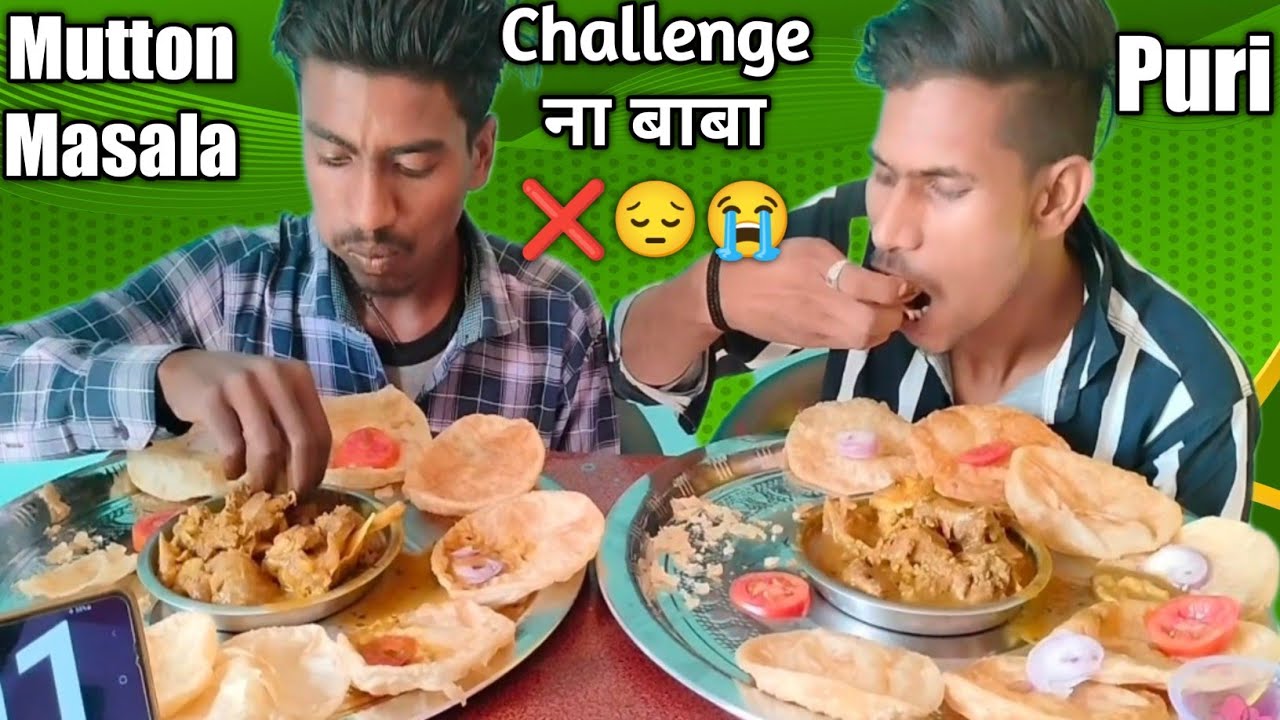 Mutton Curry and Puri Eating | Mutton Masala and Puri Eating Challenge ...