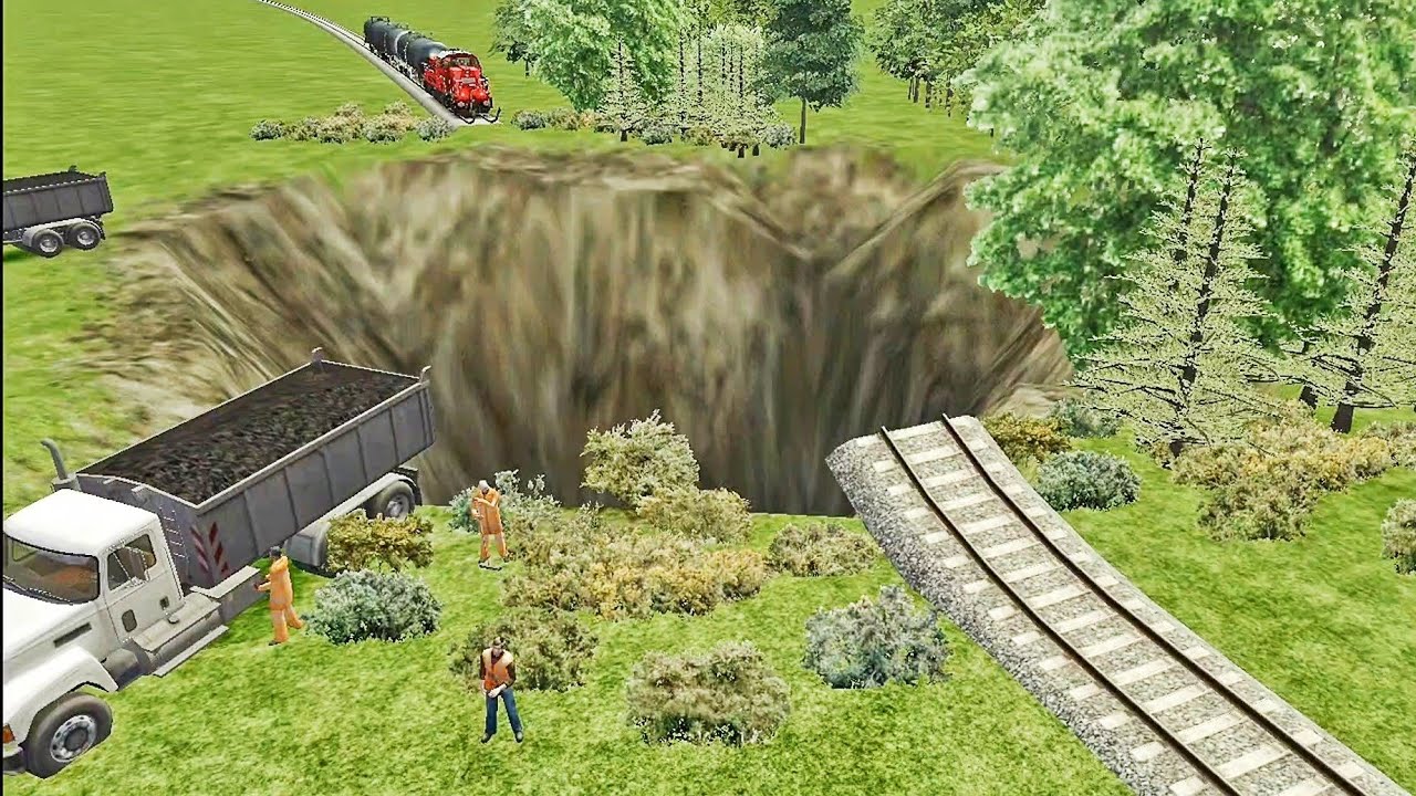 TRAIN OVER DUMP YARD - With container | Train simulator USA pro - YouTube