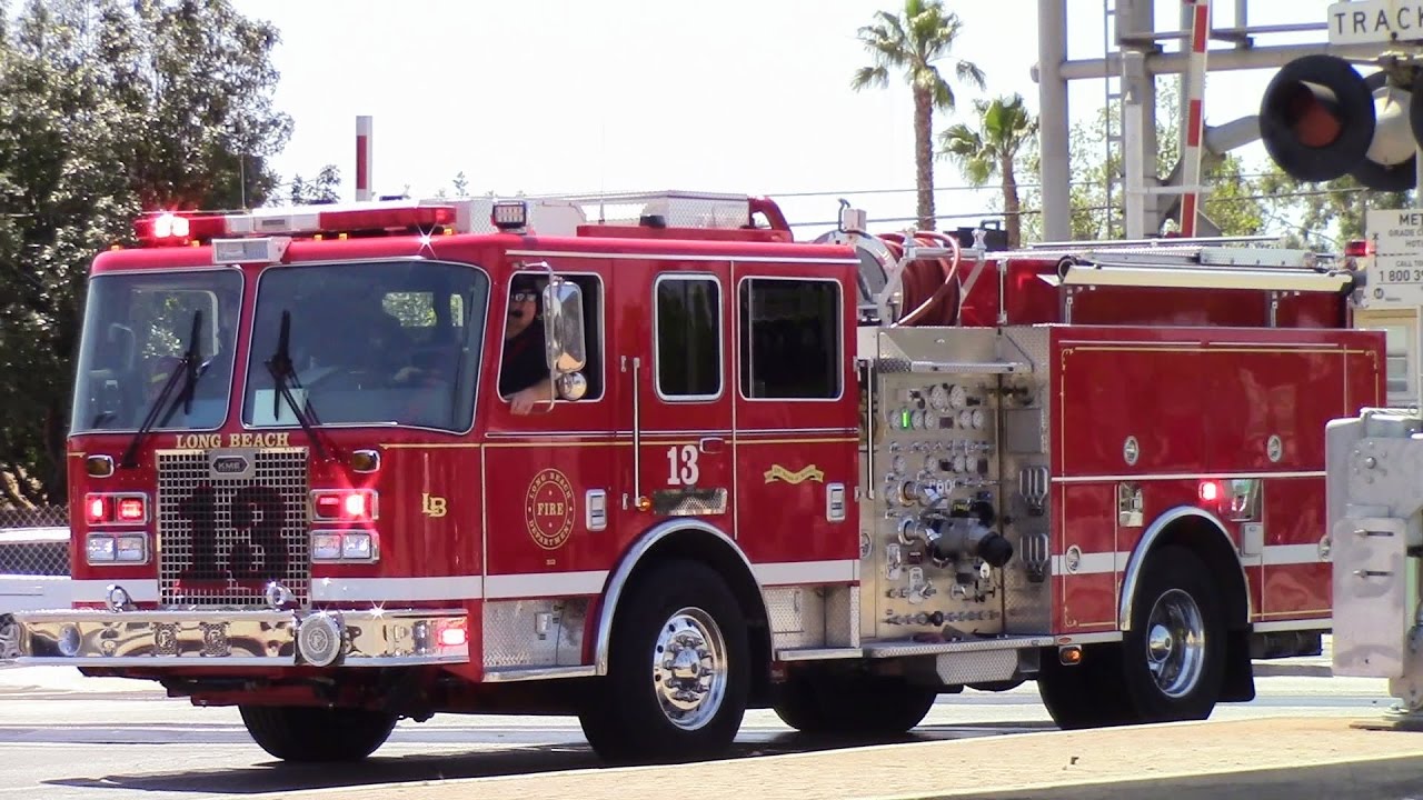 Long Beach Fire Dept. Engine 13, Rescue 11 - YouTube