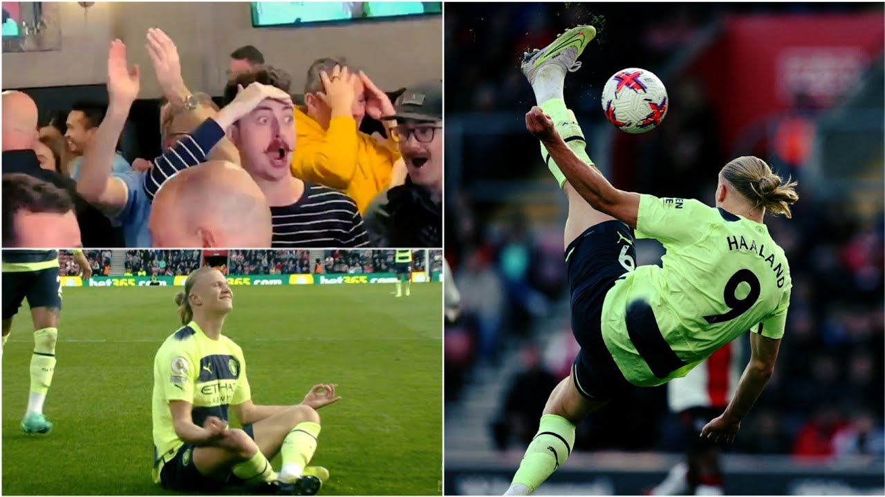 Manchester City Fans Reaction on Erling Haaland's stunning bicycle kick ...