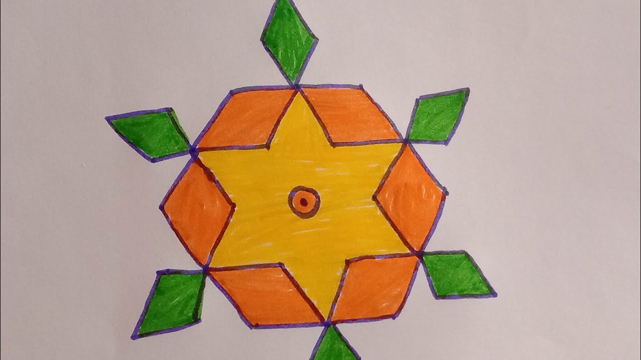 How to draw onam atha pookalam/onam pookalam/simple atha pookalam ...