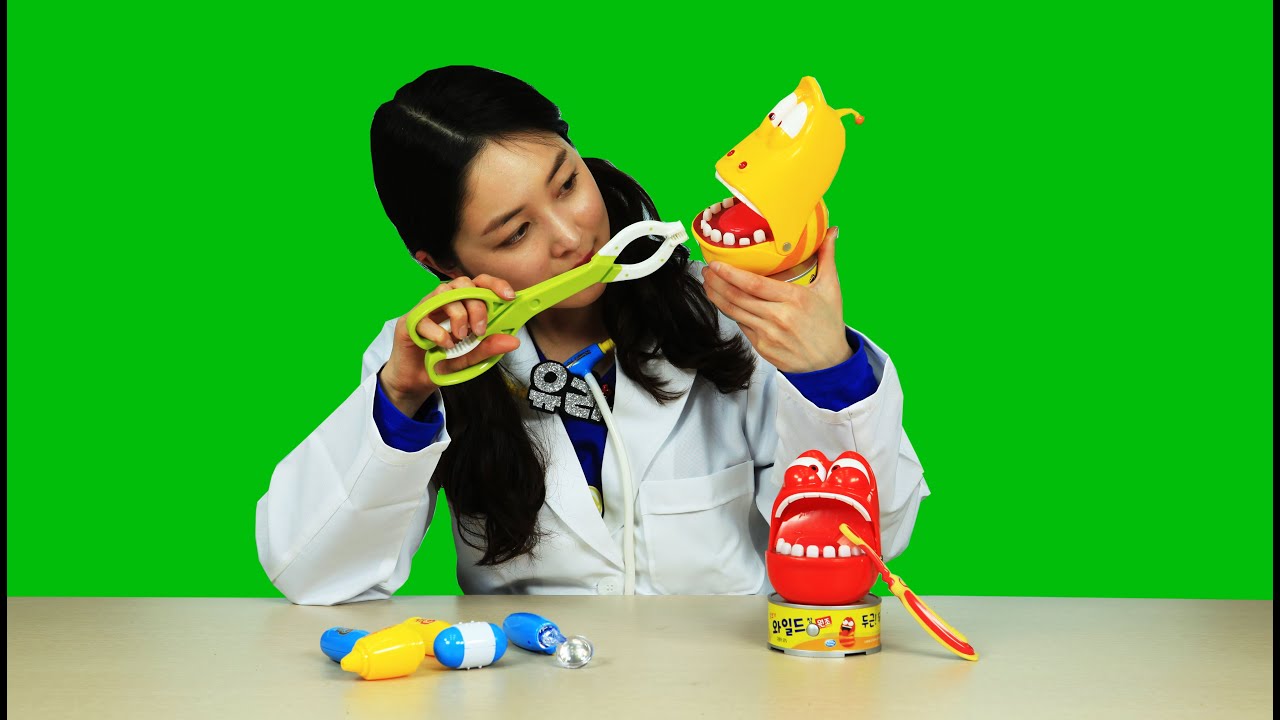 [유라] 장난감(toy)_라바이빨게임 옐로우 레드 과자파티 치과놀이 병원놀이 larva tooth game snack ...