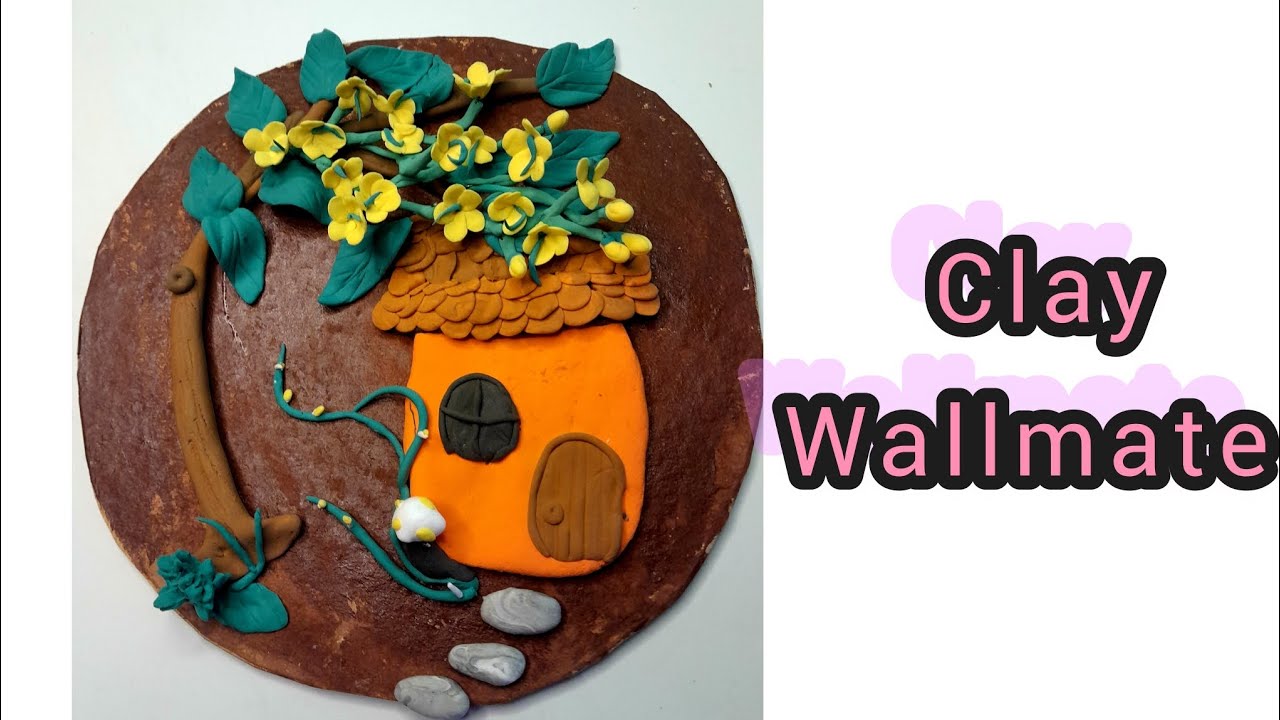 How to make nice wallmate using clay / clay floral wallmate making ...