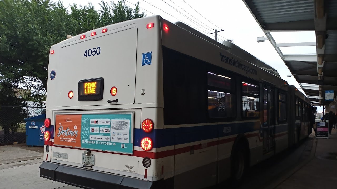 Ride On CTA 2008 New Flyer DE60LF 4050 On the Pink Line Shuttle to 54th ...