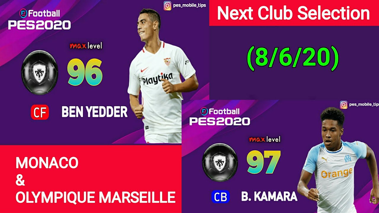 Upcoming Club Selection (8/6/20) Featured Players Max Rating PES 2020 ...