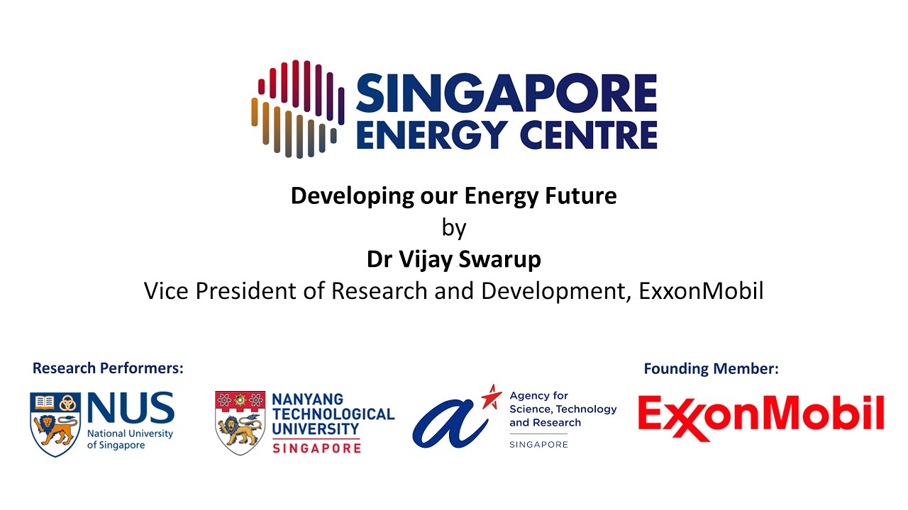 Developing our Energy Future by Dr Vijay Swarup (ExxonMobil) - YouTube