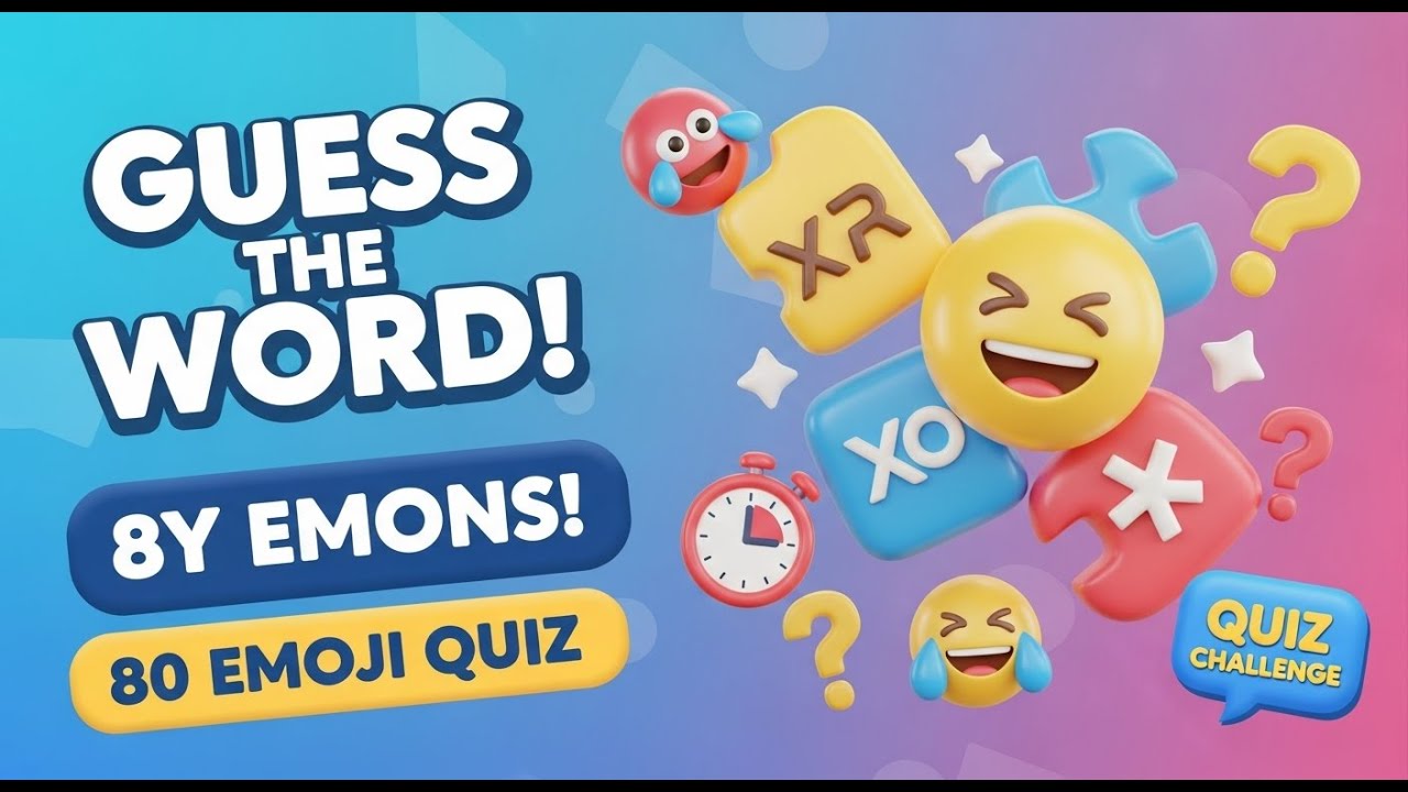 80 Emoji Questions! Guess the Word Challenge (Kids Friendly) - YouTube