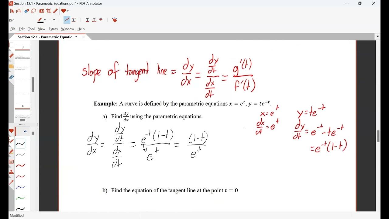 Parametric Equations: Derivatives - YouTube