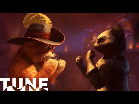 Dance Battle with Kitty Softpaws! | Salma Hayek & Antonio Banderas | Puss in Boots (2011) | TUNE