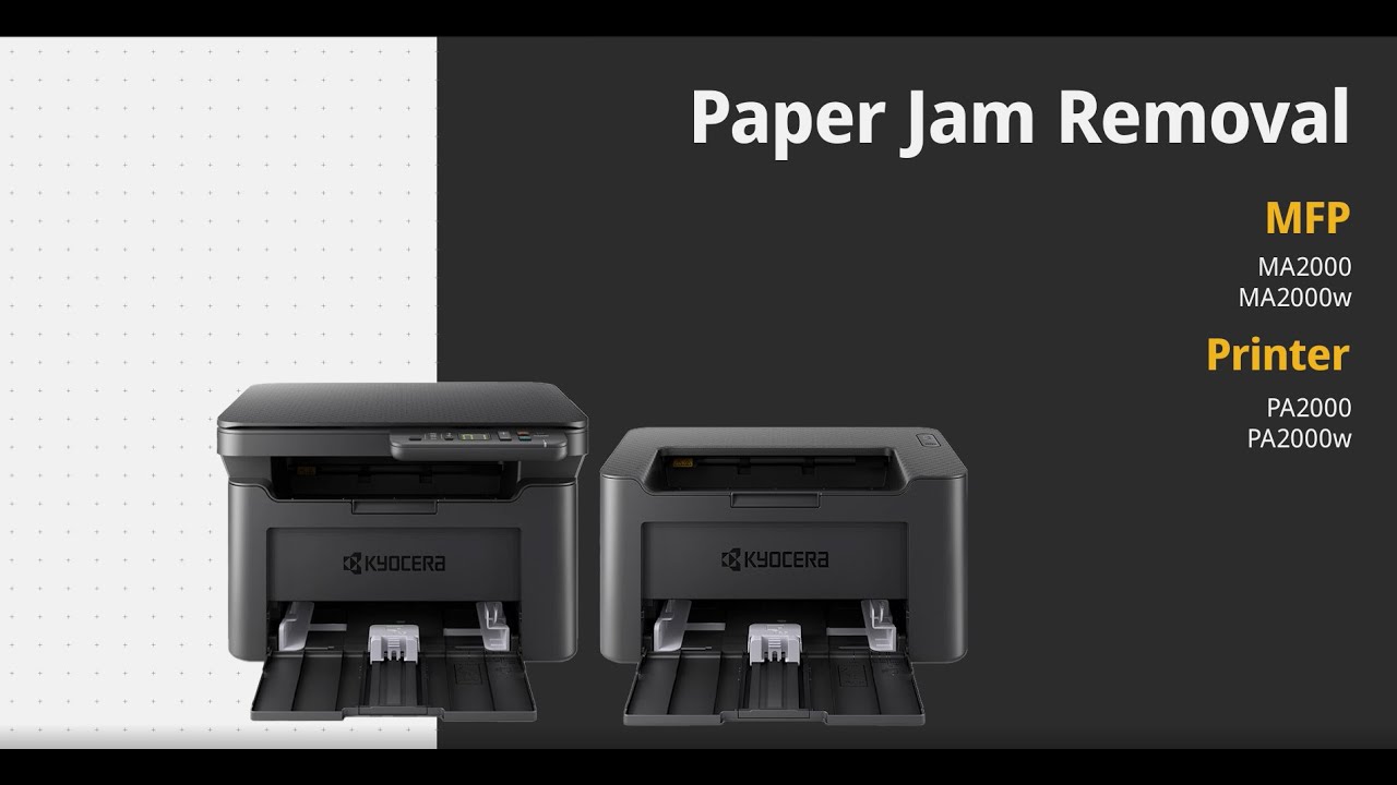 Kyocera Paper Jam Removal (MA2000, MA2000w, PA2000, PA2000w) - YouTube