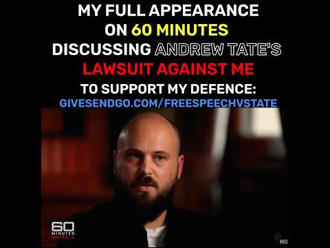 My full appearance on 60 MINUTES discussing Andrew Tate's lawsuit against me