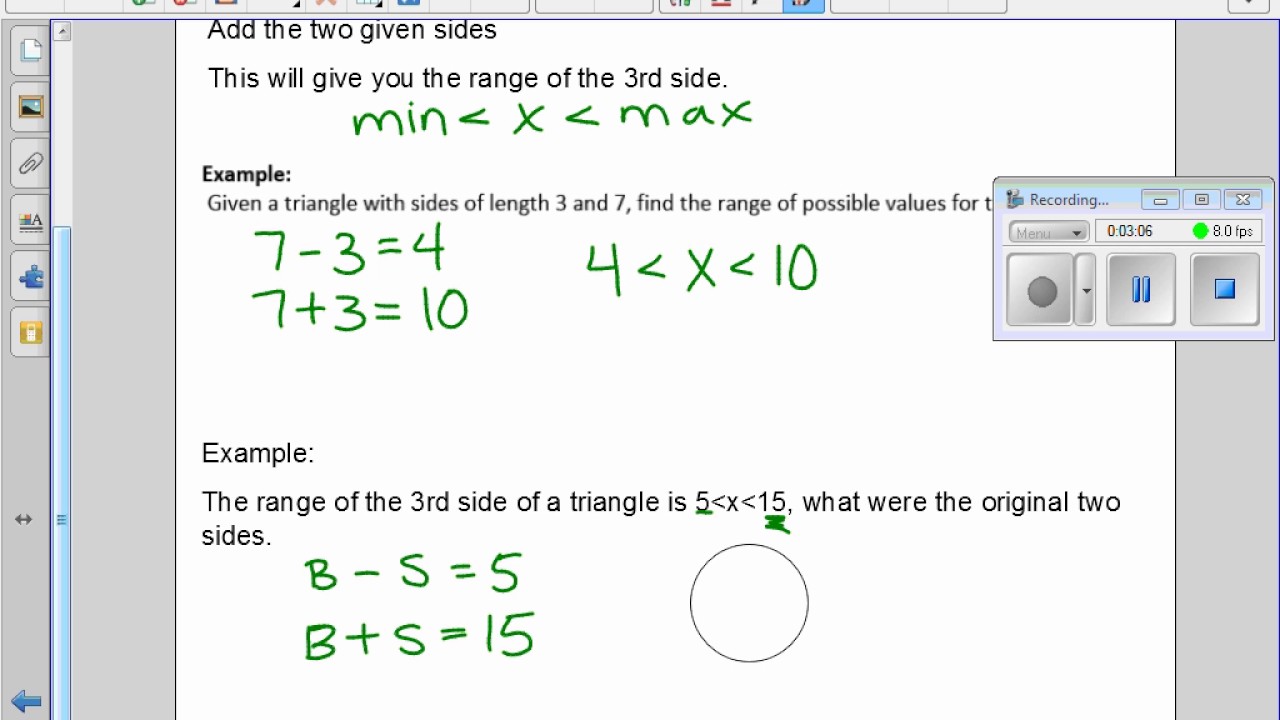 Geometry - Range of 3rd side - YouTube