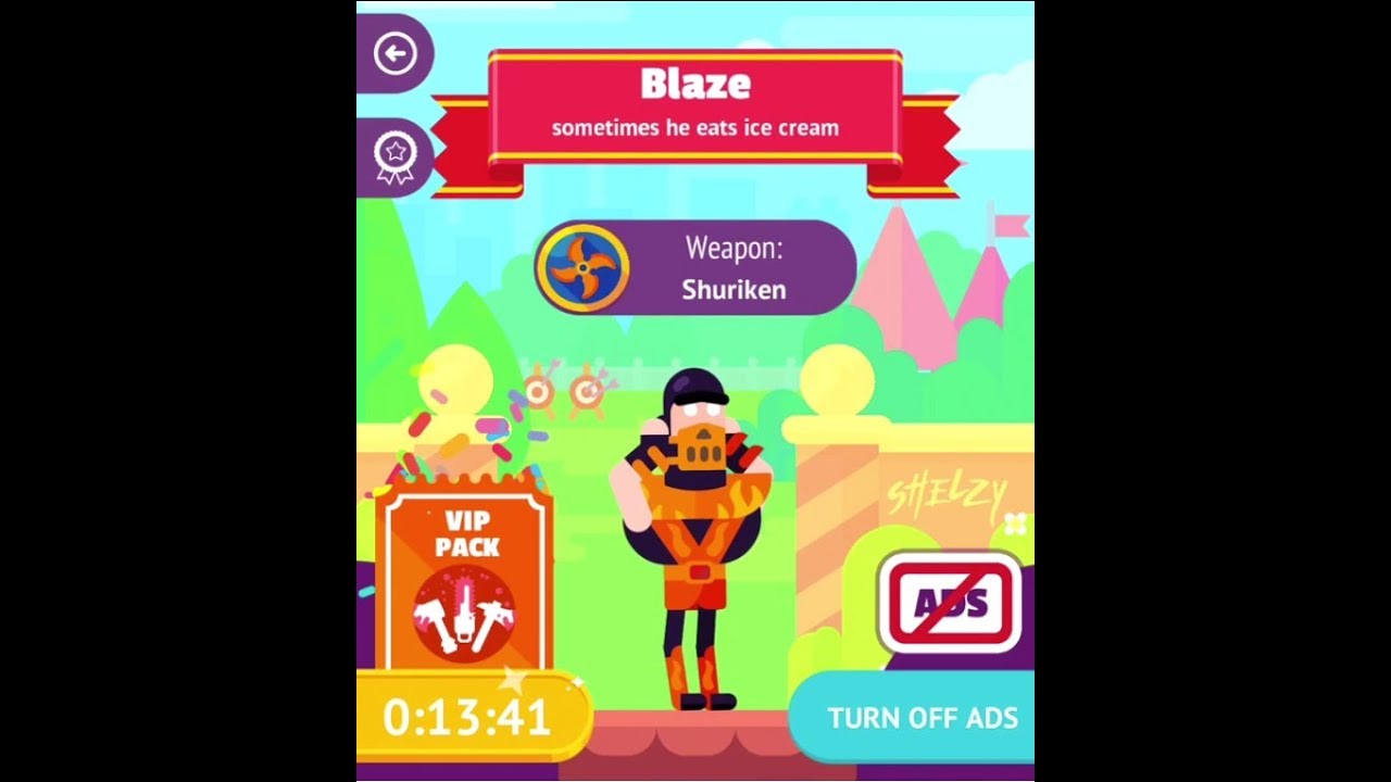 Bowmasters [iOS] Blaze VIP | Weapon Shuriken - YouTube