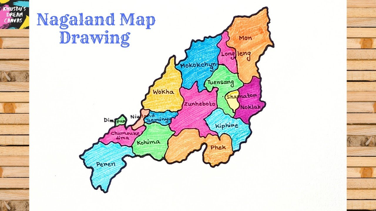 Nagaland Map Drawing with Districts | Easy Step-by-Step Tutorial - YouTube