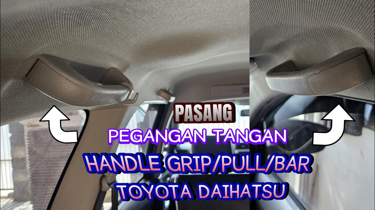 cara pasang pegangan tangan / handle pull / hand grip plafon mobil ...