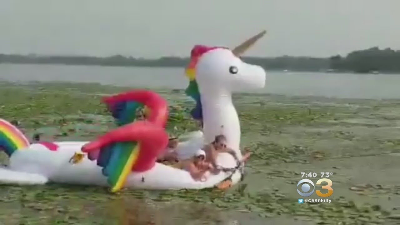 Unicorn Raft Rescue Caught On Camera - YouTube