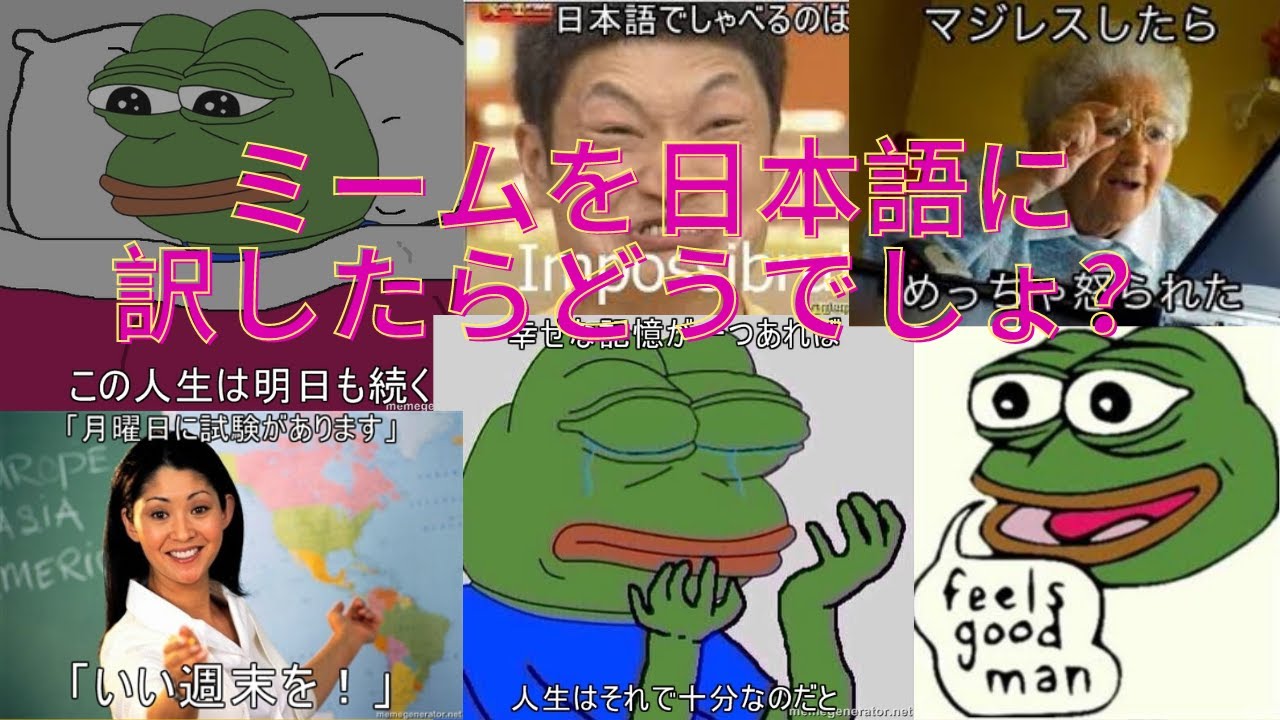 Translating funny memes into Japanese xD / 面白いミームを日本語に訳したら、通じる？ - YouTube