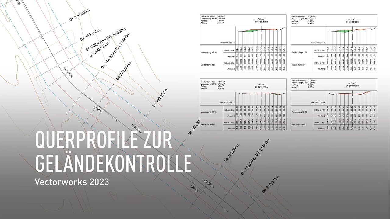 Querprofile zur Gelaendekontrolle | Vectorworks 2023 - YouTube