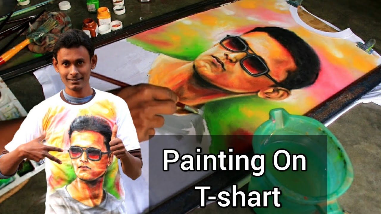 T-shart painting with Fabric color | drawing and painting on t-shart ...