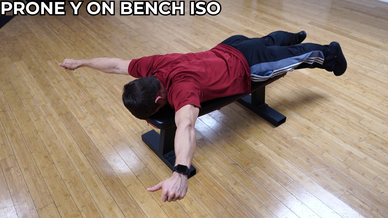 Prone Y on Bench Isomeetric - YouTube