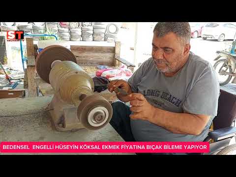 İLÇESİNİN TEK BIÇAK BİLEYİCİSİ EKMEK FİYATINA BIÇAK BİLİYOR