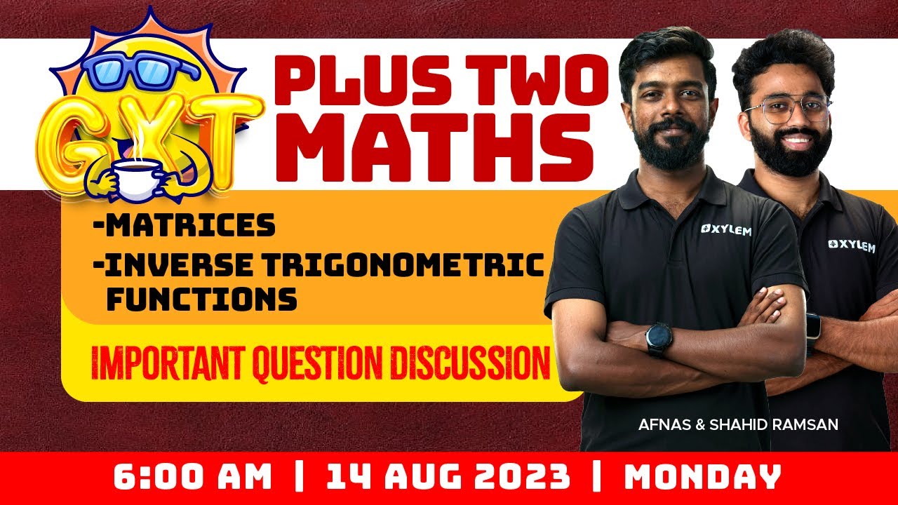 Plus Two Maths - Matrices & Inverse Trigonometric Functions - Question ...