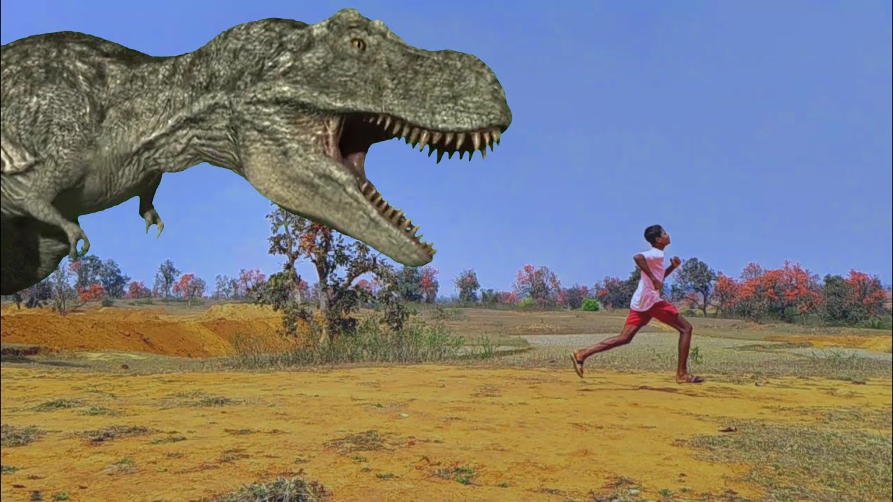 T Rex - chase dinosaur attack in real life ll @SpmBabu - YouTube