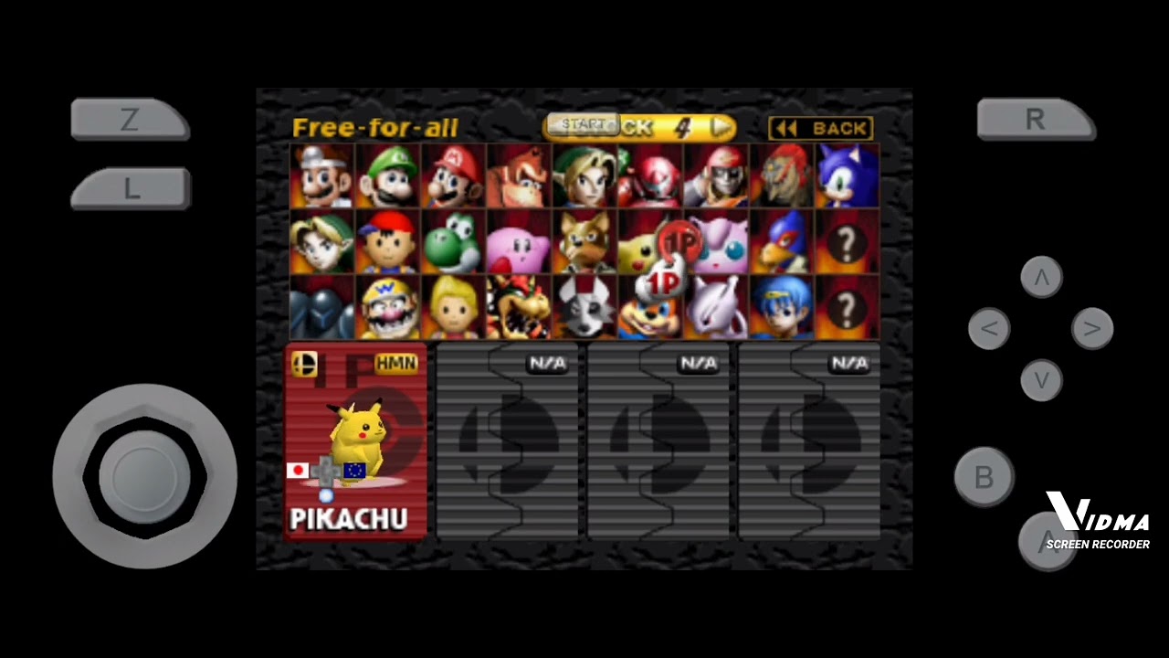 Smash bros Remix 64 All Characters Selection Gestures(Android App ...