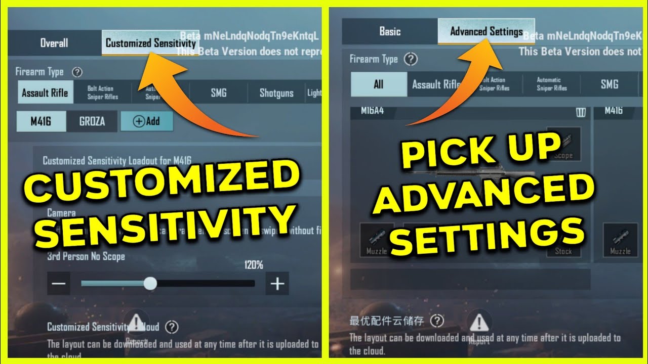 PICK UP ADVANCED SETTINGS PUBG | CUSTOMIZED SENSITIVITY PUBG - YouTube