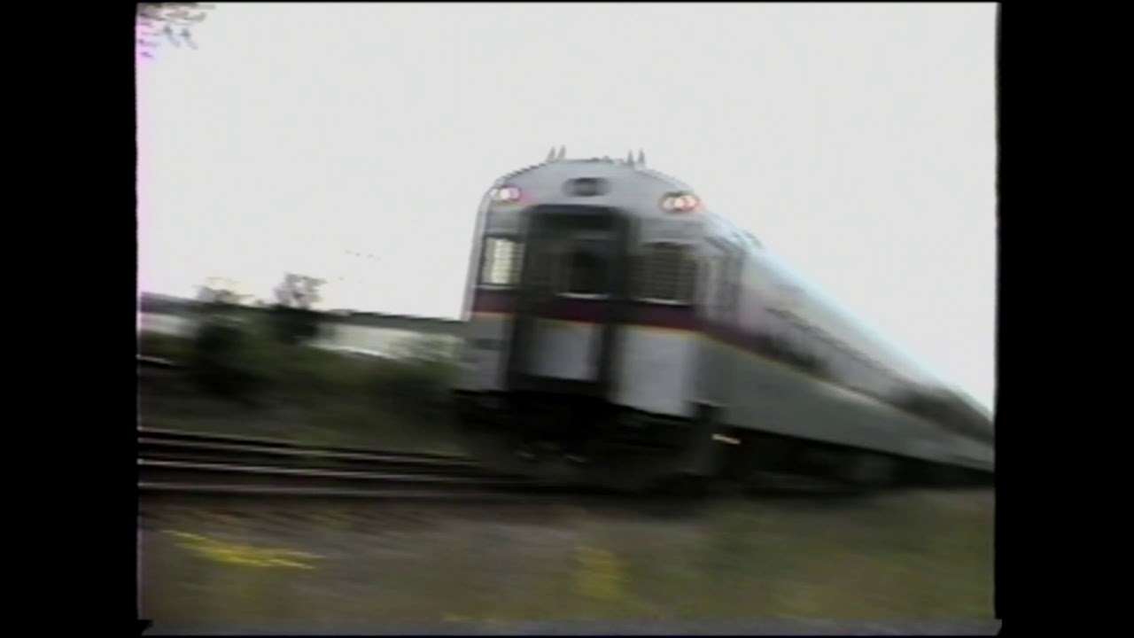 MBTA Commuter Trains on the Boston & Lowell Line at Woburn MA circa ...