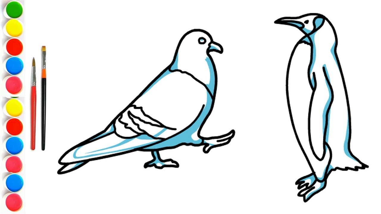 Cách Vẽ Con Chim Đơn Giản - How To Draw A Bird #109 - YouTube