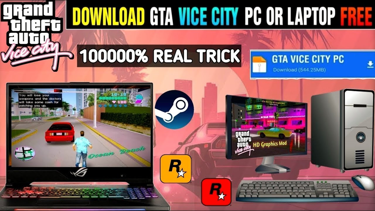 How To Download Gta Vice City On Computer/Pc FREE ! GTA VICE CITY: PC ...