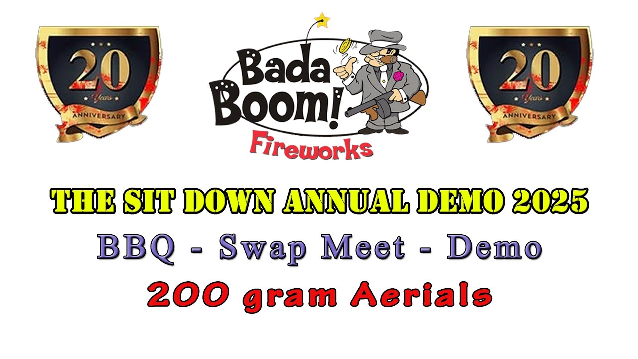 Bada Boom Fireworks Demo 2025 - 200g Aerials - YouTube