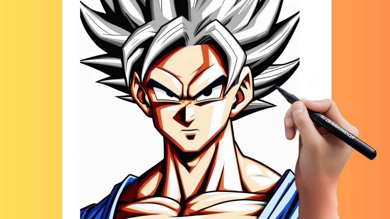 How to draw LEAN GOKU (dragon ball z) POPULAR CARTOON (anime) step by ...