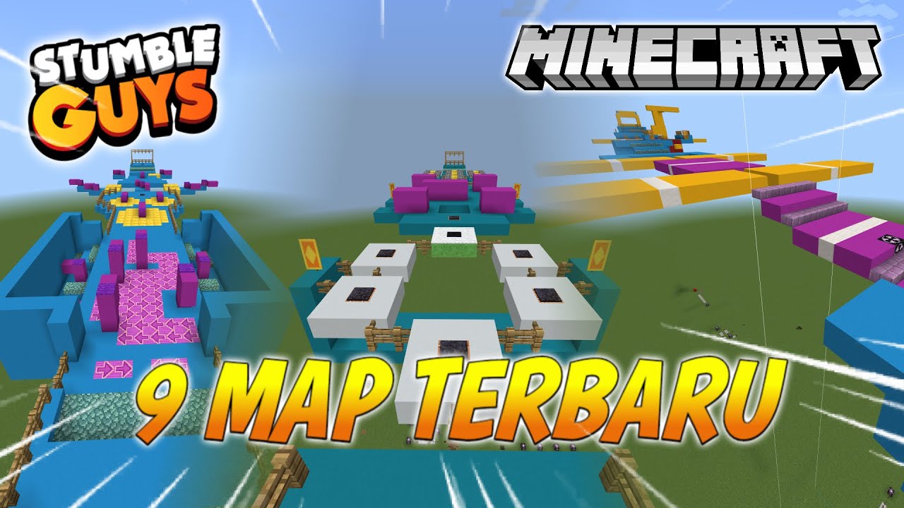 9 MAP STUMBLE GUYS TERBARU TAPI DI MINECRAFT ! Jungkat-jungkit floor ...