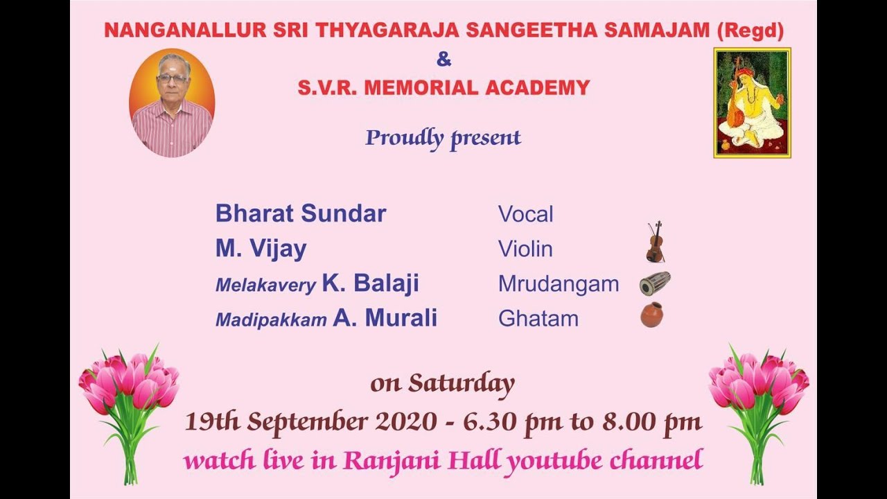 Sri Bharat Sundar - Carnatic Concert - YouTube