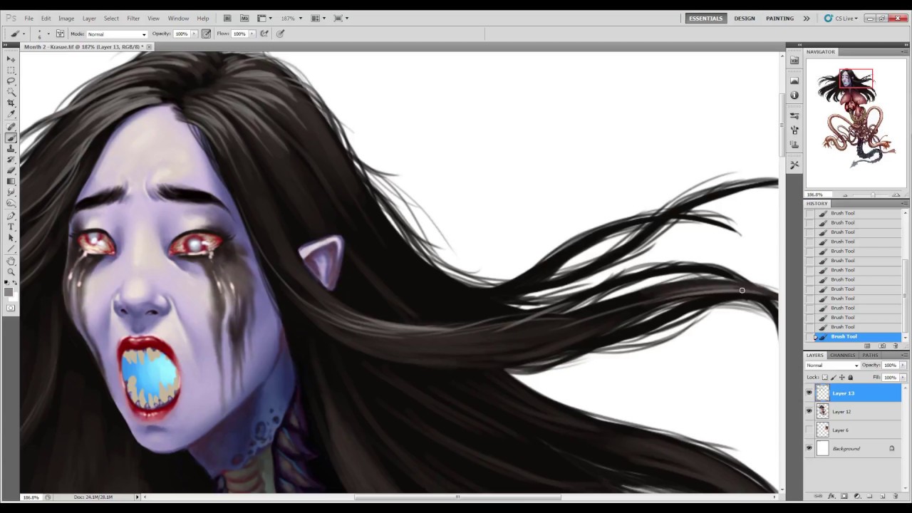 Krasue speed painting final - YouTube