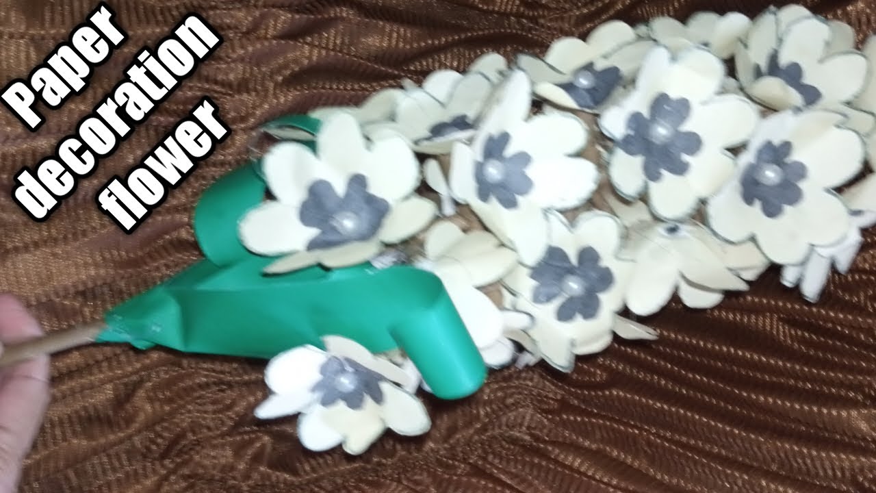 How to make decoration flower stick with paper sheet - YouTube