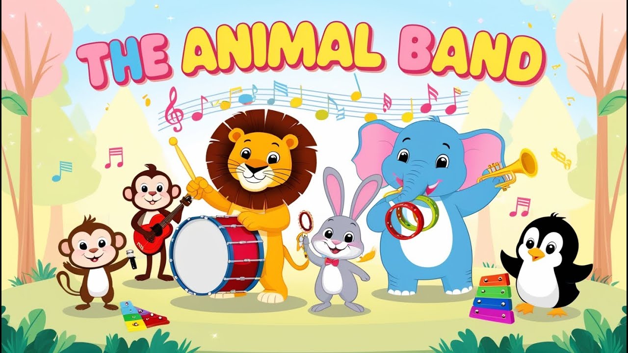 🎶 The Animal Band Fun Kids Song About Music & Animal Sounds Sing Along ...