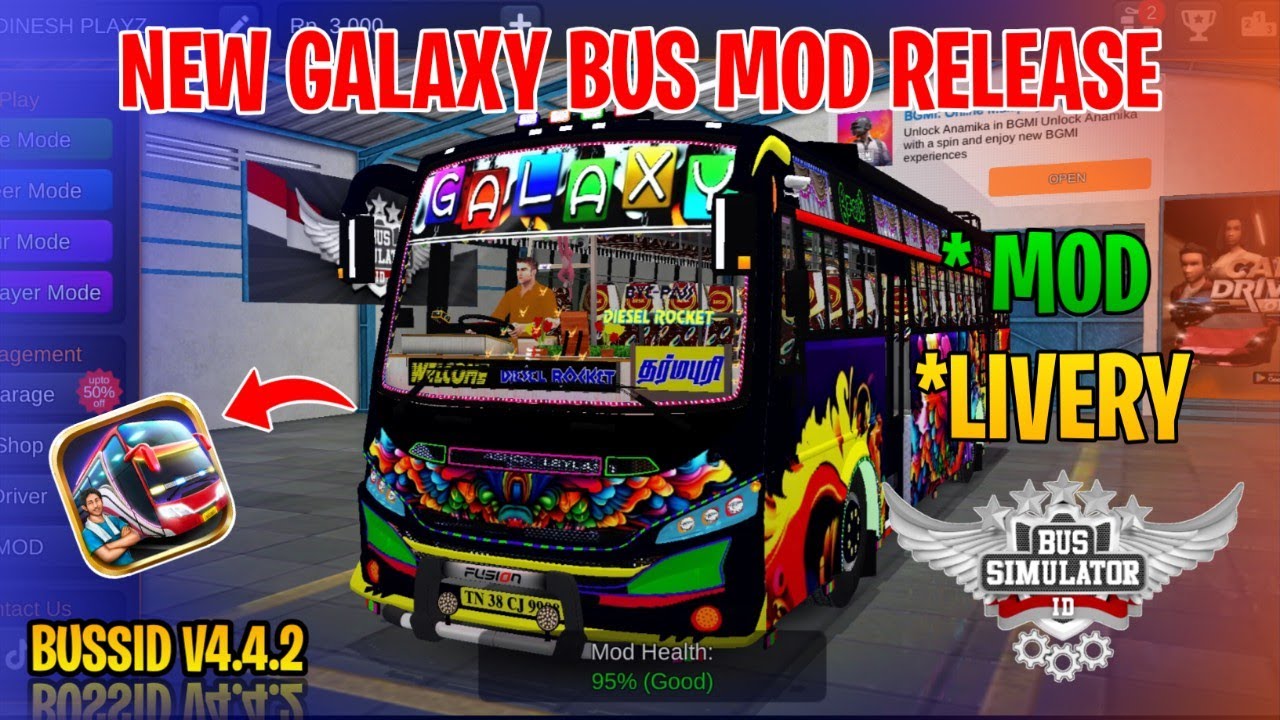 New GALAXY Bus Mod Tamil | Bus Simulator Indonesia | GALAXY Bus Livery ...