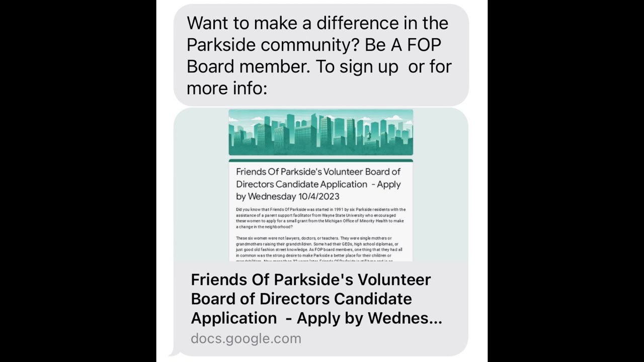 Want To Be A FOP Board Member & Make A Difference In Our Parkside ...