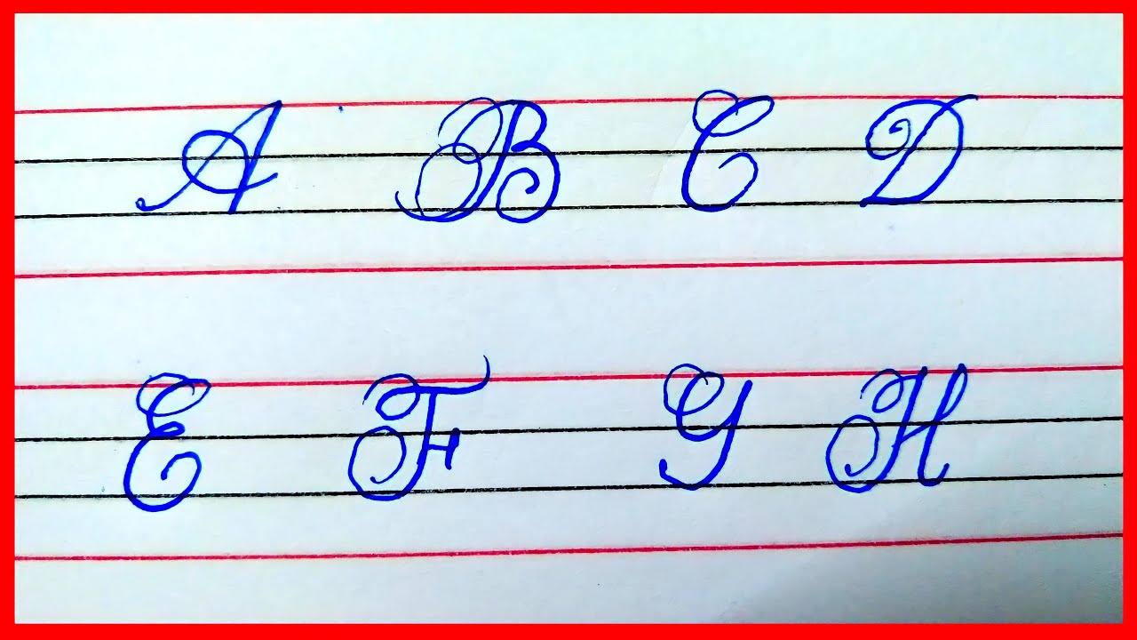 How To Write Capital Letters In Four Line Cursive Writing ABCD How To Write Capital Letters In Four Line Cursive Writing ABCD