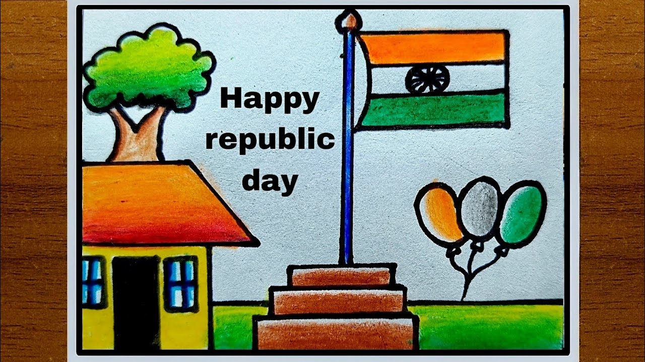 Republic day drawing / Easy Flag drawing/ Easy republic drawing 🇮🇳 ...
