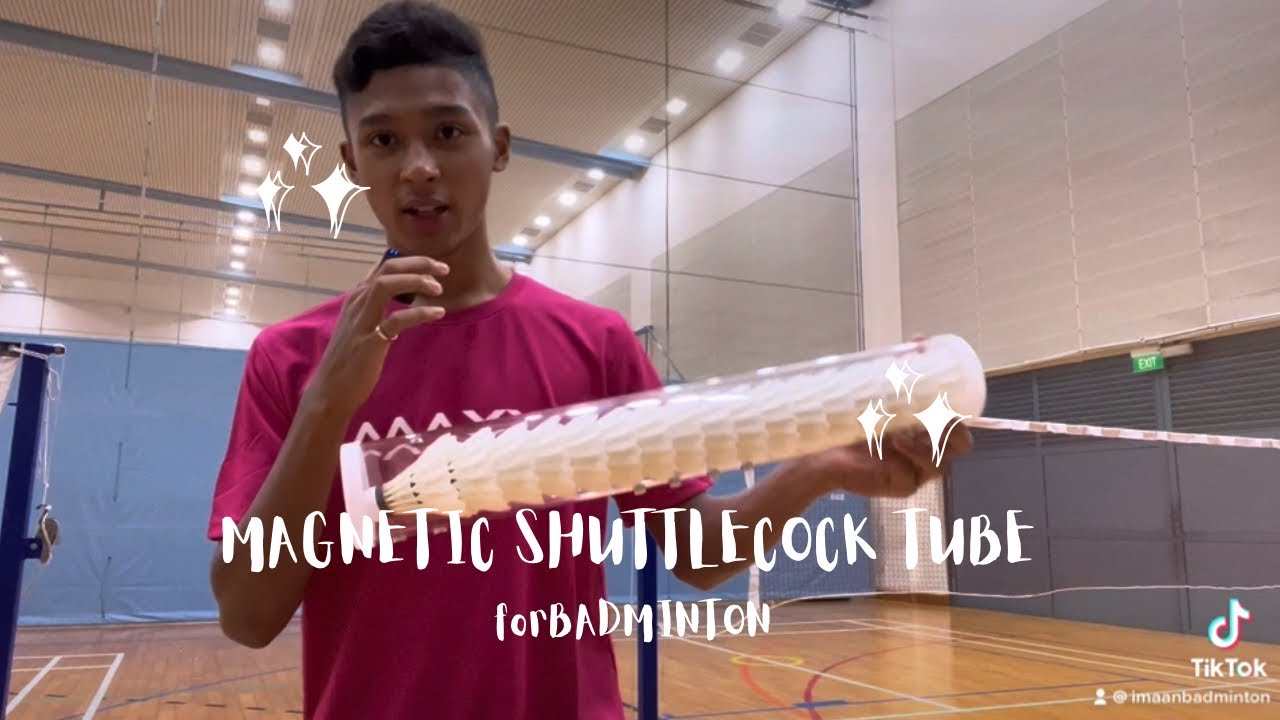 Magnetic badminton shuttlecock tube - YouTube