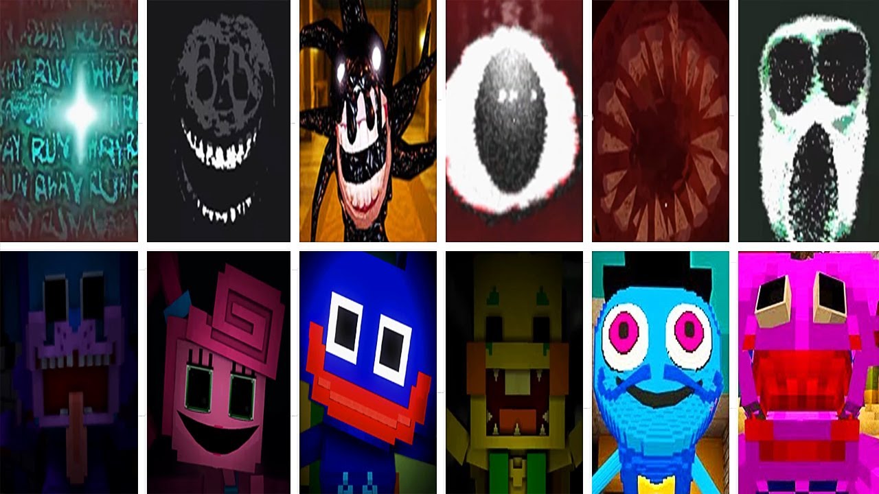 New Jumpscares Poppy Playtime Minecraft Version vs Roblox Doors | Poppy ...